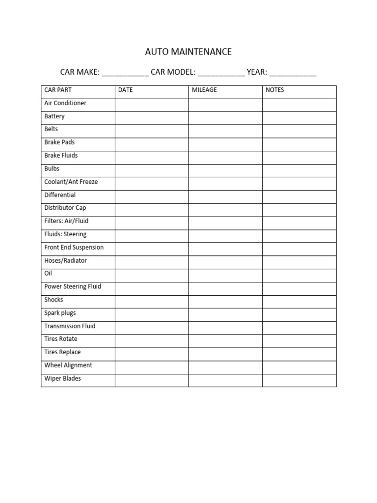 Auto Maintenance | PDF
