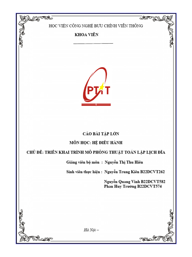 Báo Cáo BTL HDH Nhóm 1 - 12 | PDF