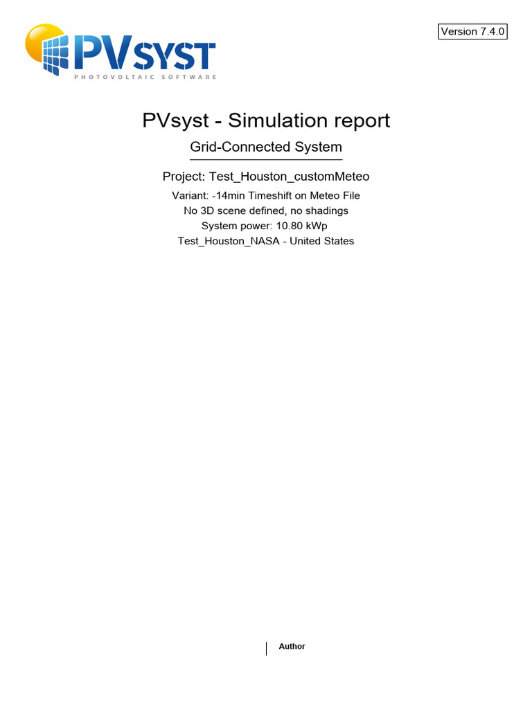 Test - Houston - Project - VC1-WITH Timeshift | PDF | Photovoltaic ...