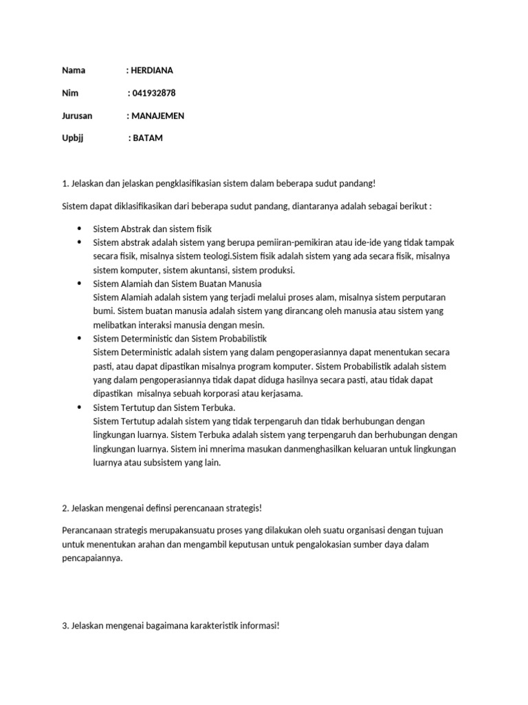 Tgs 1 Sistem Informasi Manajemen | PDF