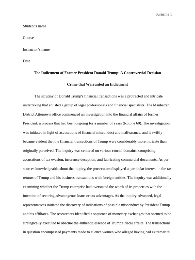 The Indictment of Former President Donald Trump | PDF | Donald Trump ...