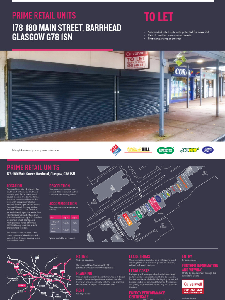 Prime Retail Units To Let in Barrhead | PDF | Government Finances | Taxes