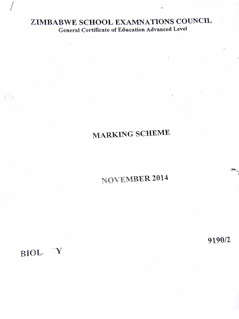 Alevel Bio p2 Ms Nov 2014 | PDF