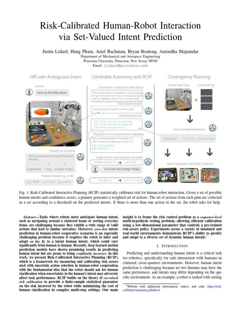 Risk-Calibrated Human-Robot Interaction | PDF | Risk | Information