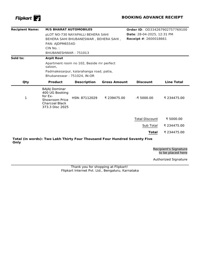 Flipkart Invoice Receipt 29 Apr 2025 11 43 | PDF