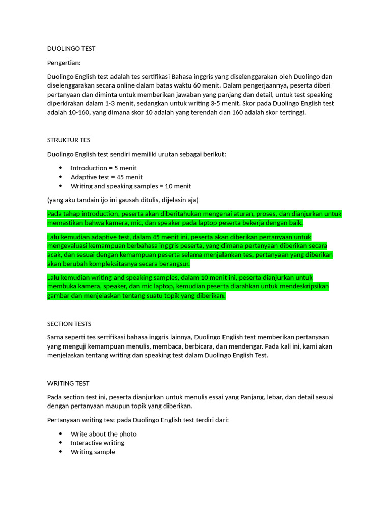 Panduan Lengkap Duolingo English Test | PDF