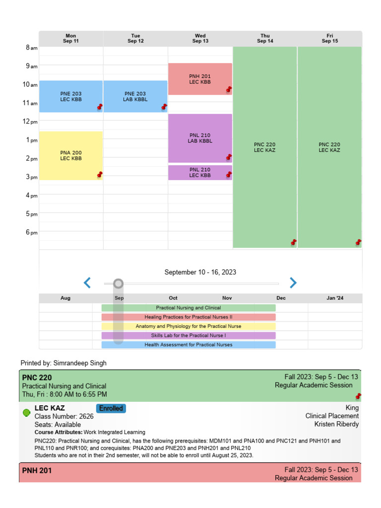 Visual Schedule Builder - Seneca - Toronto, Canada | PDF | Health Care