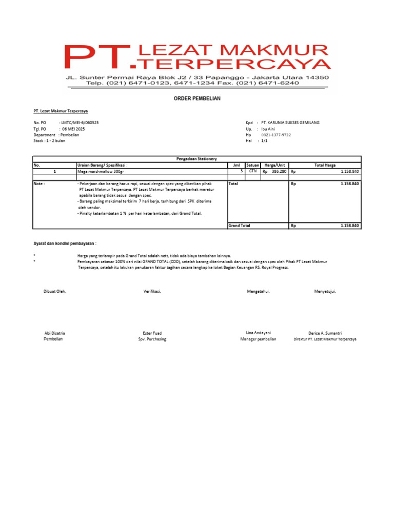 PO LMT Marshmellow-1 | PDF