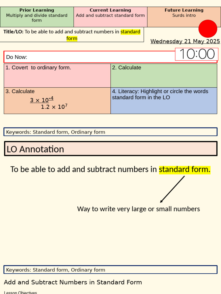 Standard Form Adding and Subtracting | PDF | Planetary Science | Solar System