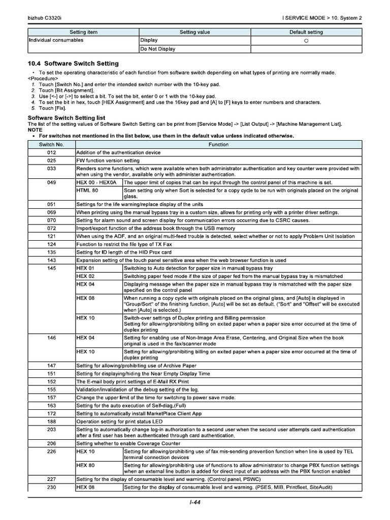 Bizhub C3320i - Software SW | PDF