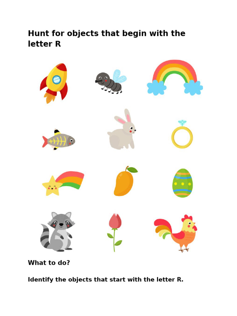 Identify The Objects R Eng Literacy Puzzle | PDF