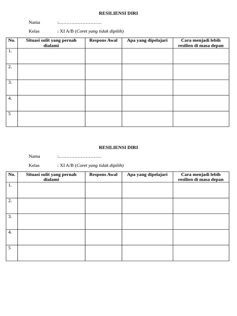 LKPD Resiliensi Diri | PDF