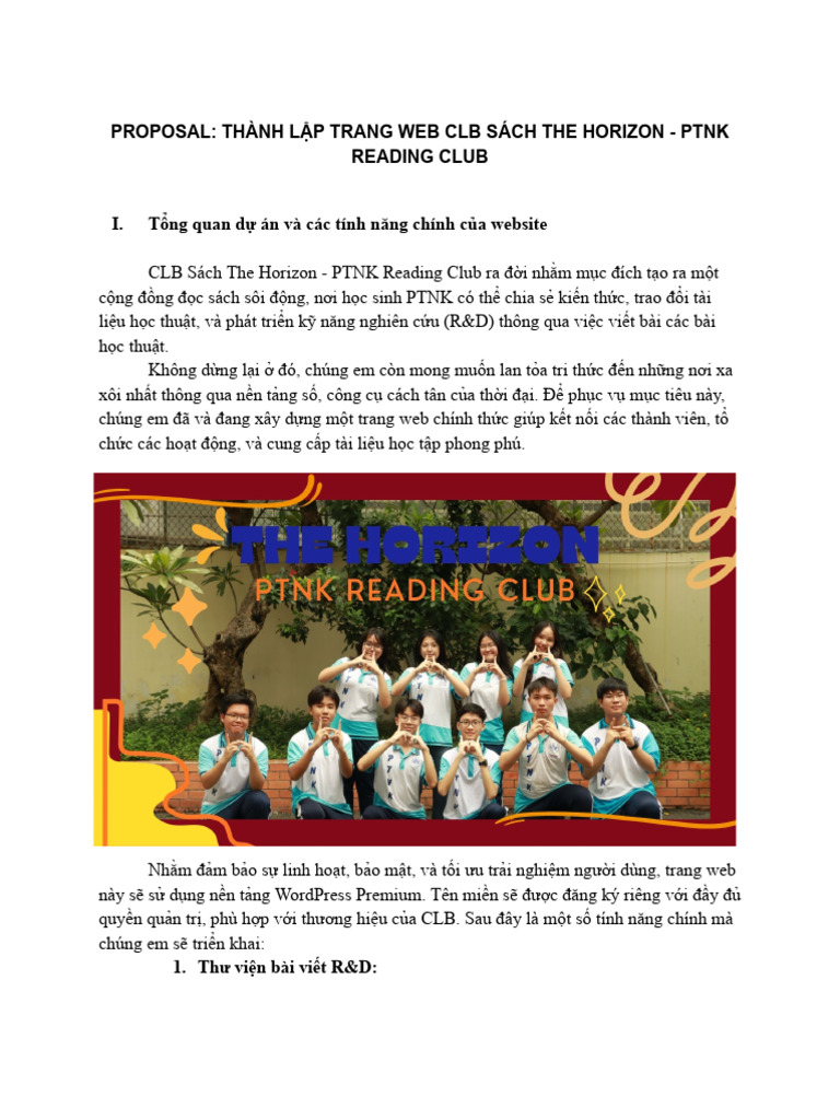 _[the Horizon ] Website Proposal | PDF