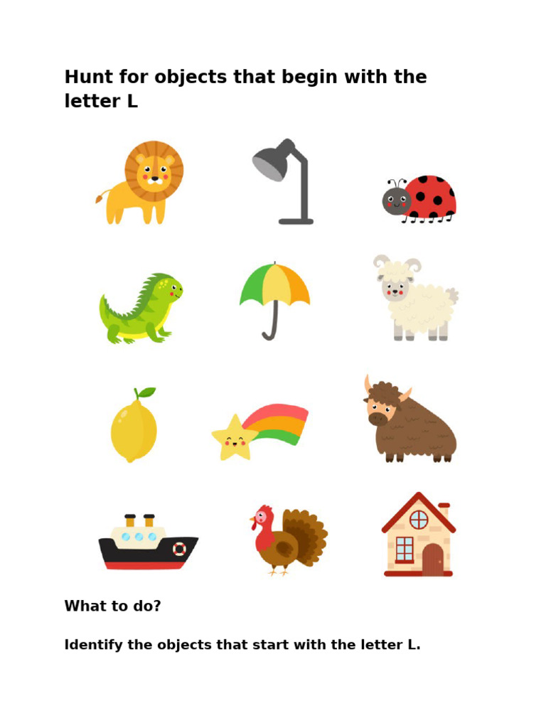 Identify The Objects L Eng Literacy Puzzle | PDF