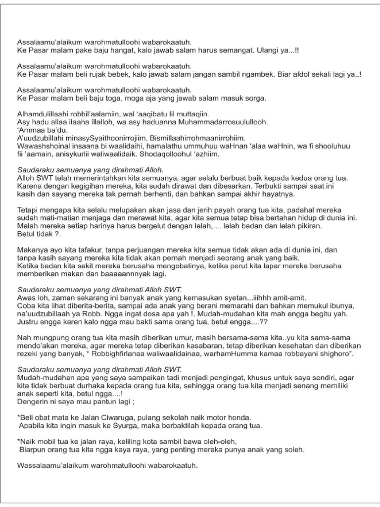 Teks Dacil 20024, Patuh PD Ortu | PDF
