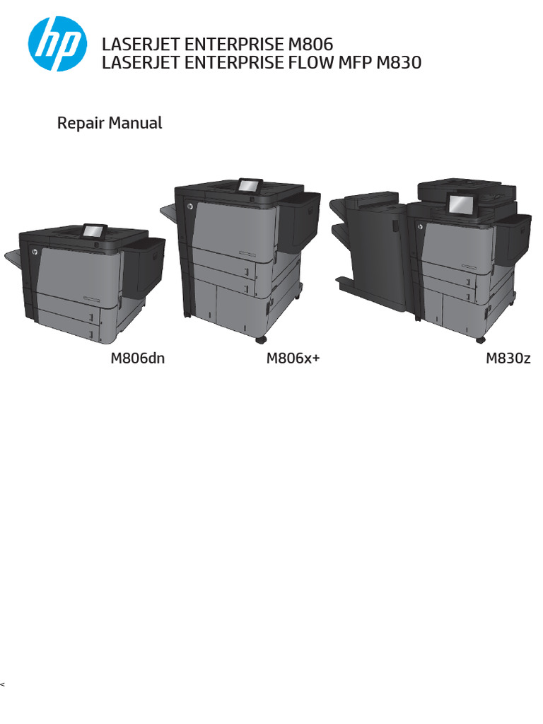HP LaserJet M806/M830 Repair Manual | PDF