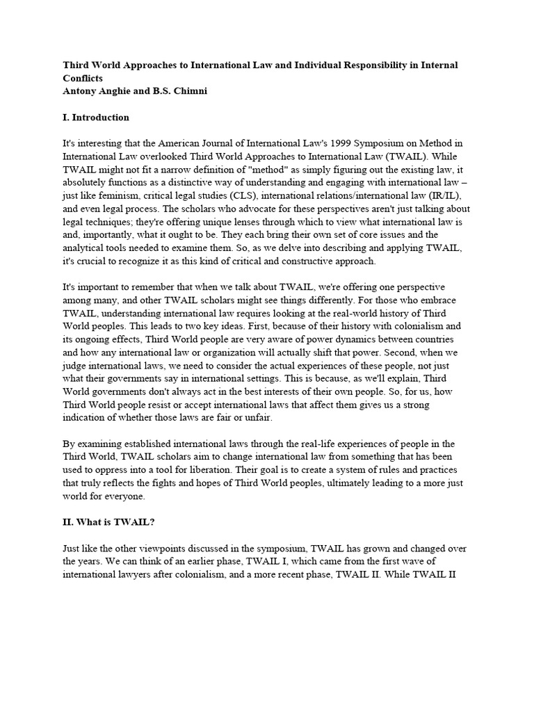 TWAIL: Rethinking International Law | PDF | International Law ...