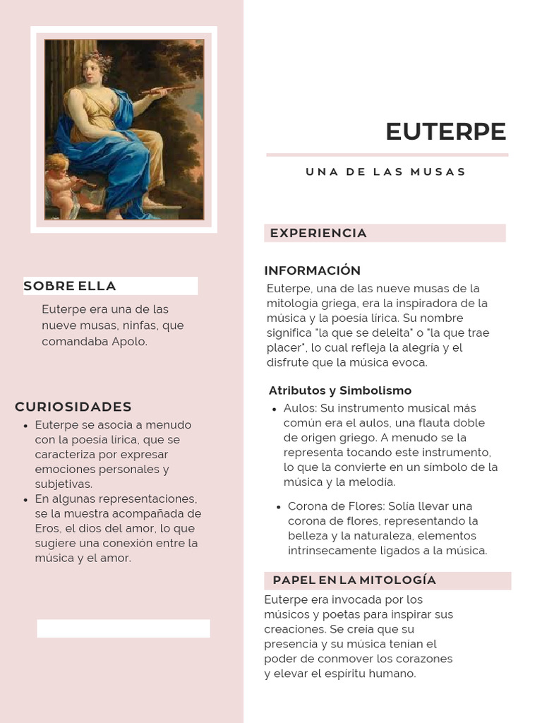 Euterpe: Musa de la Música y Poesía | PDF