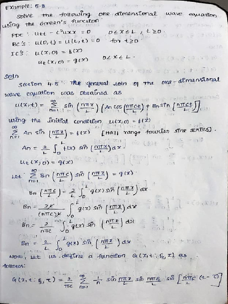 Solve One Dimensional Wave Equation | PDF