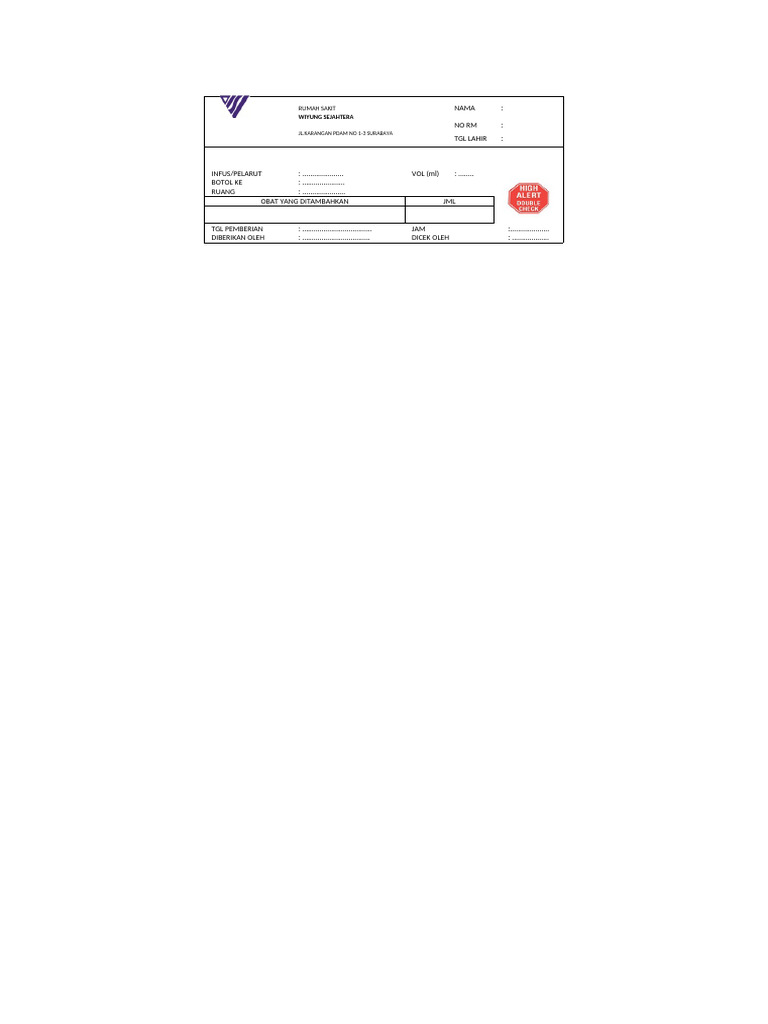 Label Obat High Alert | PDF