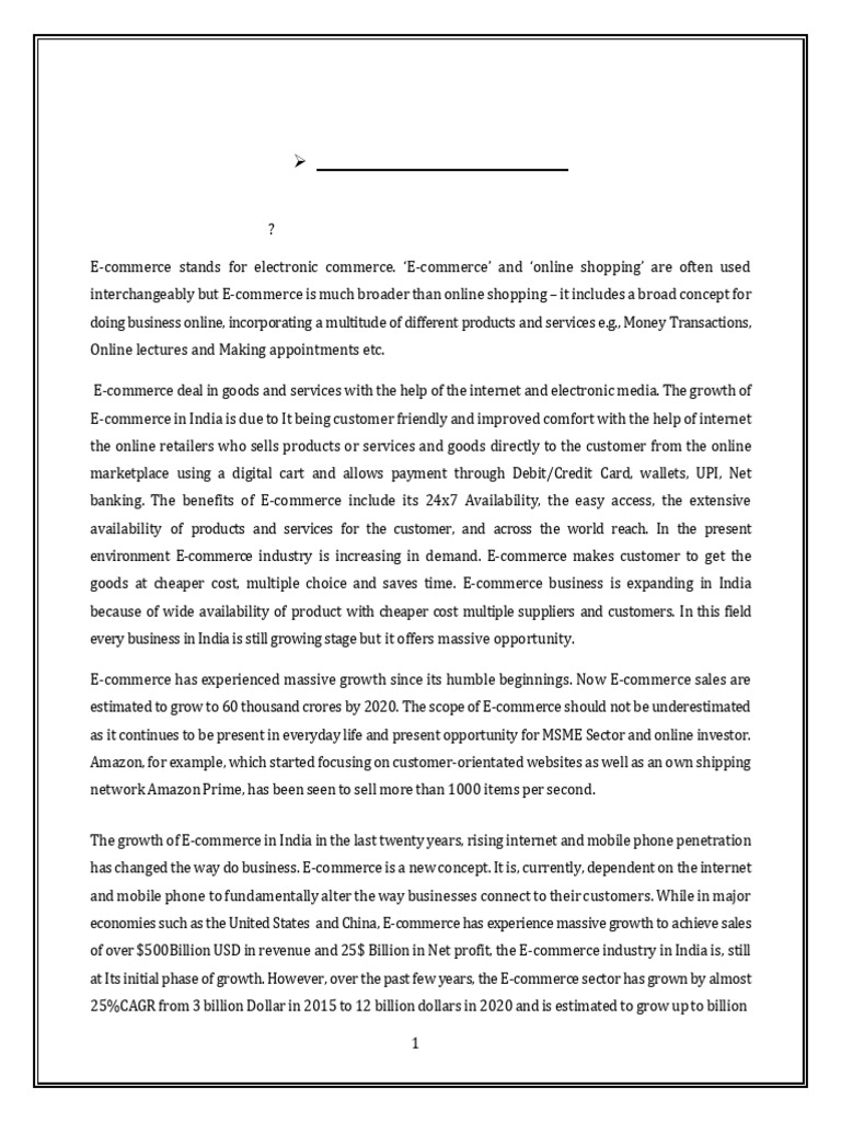 Growth of e - Commerce 1 | PDF | E Commerce | Online Shopping
