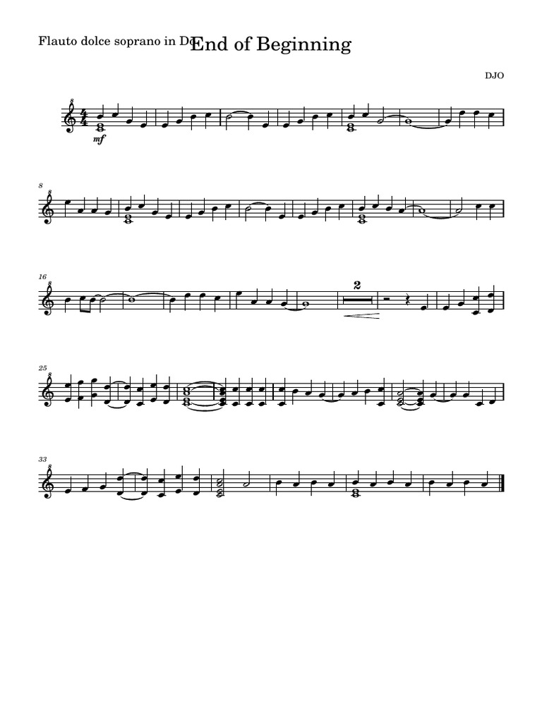 End of Beginning 3a - Flauto Dolce Soprano in Do | PDF