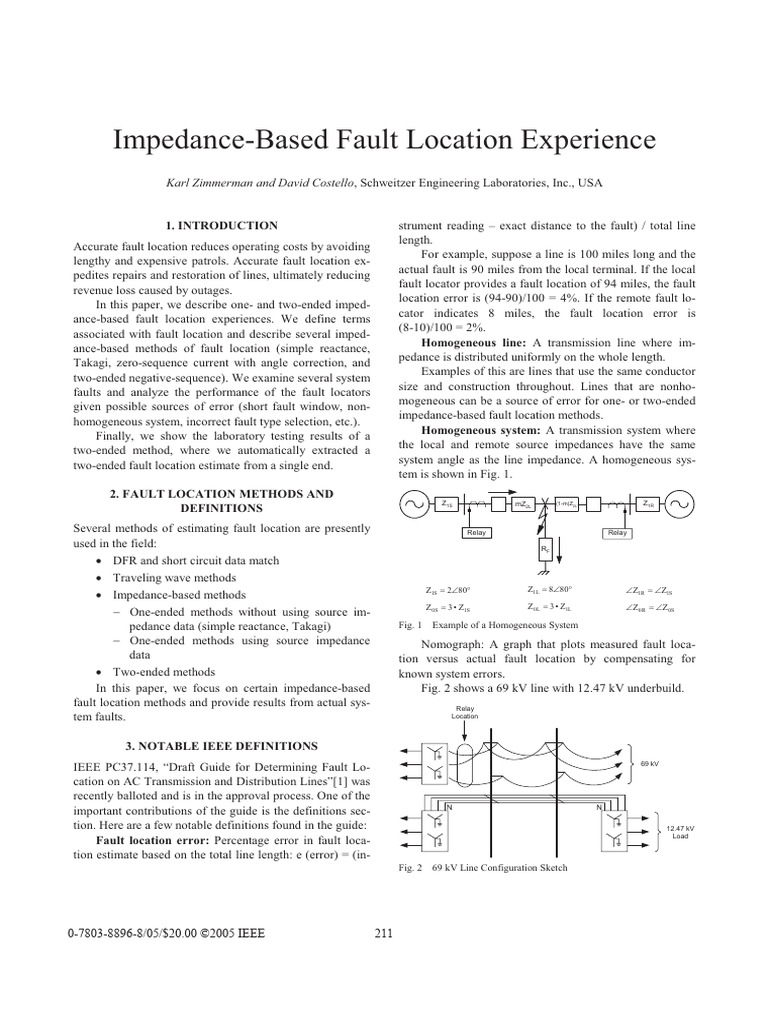 Impedance-Based Fault Location Experience | PDF | Electrical Impedance | Electric Power Transmission