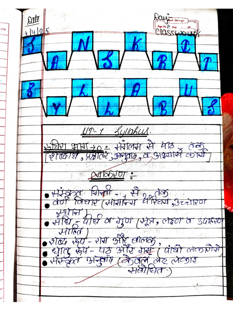 7F Sanskrit Work UT 1 | PDF