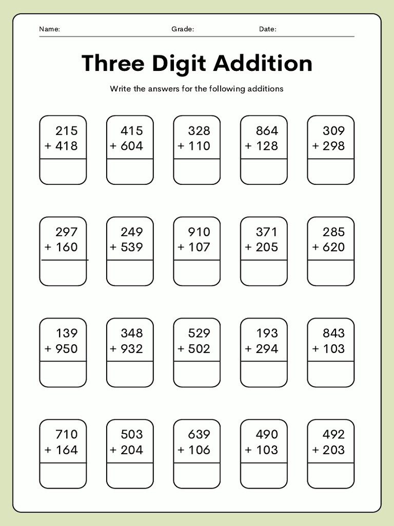Three Addition Set of Worksheets in Colorful and Monochromatic Simple ...