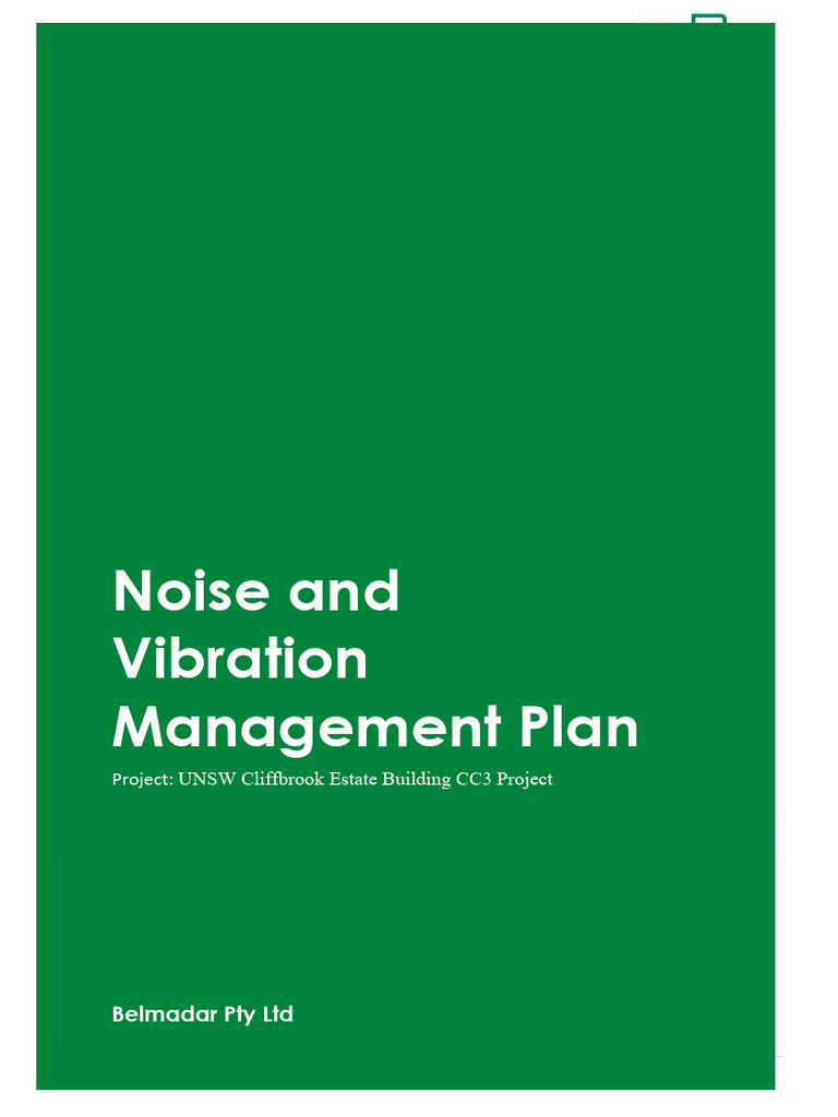 Noise and Vibration Management Plan | PDF | Noise | Risk