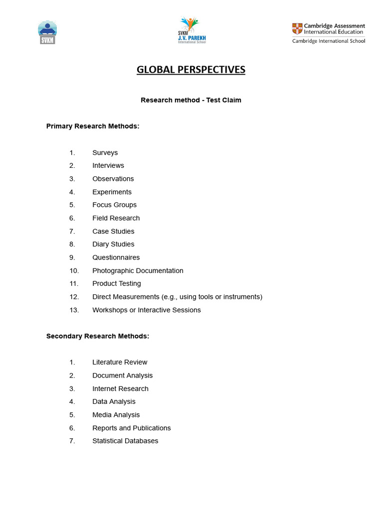 Research Methods Overview | PDF