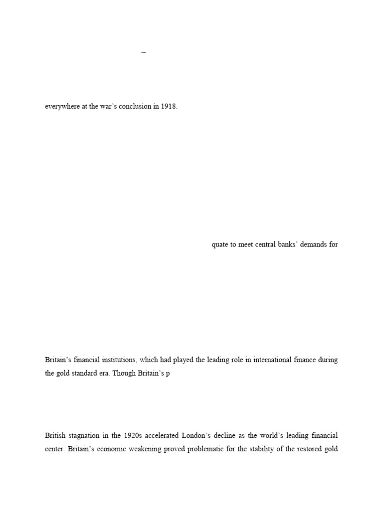 The Interwar Experience | PDF | Gold Standard | Great Depression