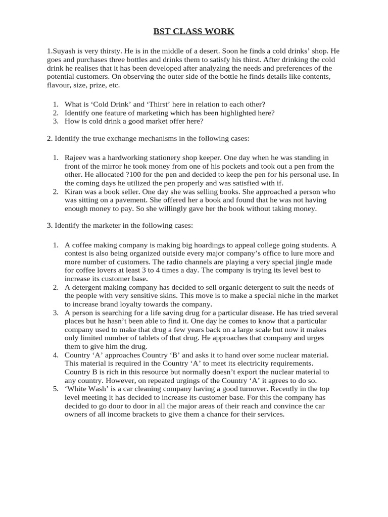 BST Class Work 17.05.2025 | PDF