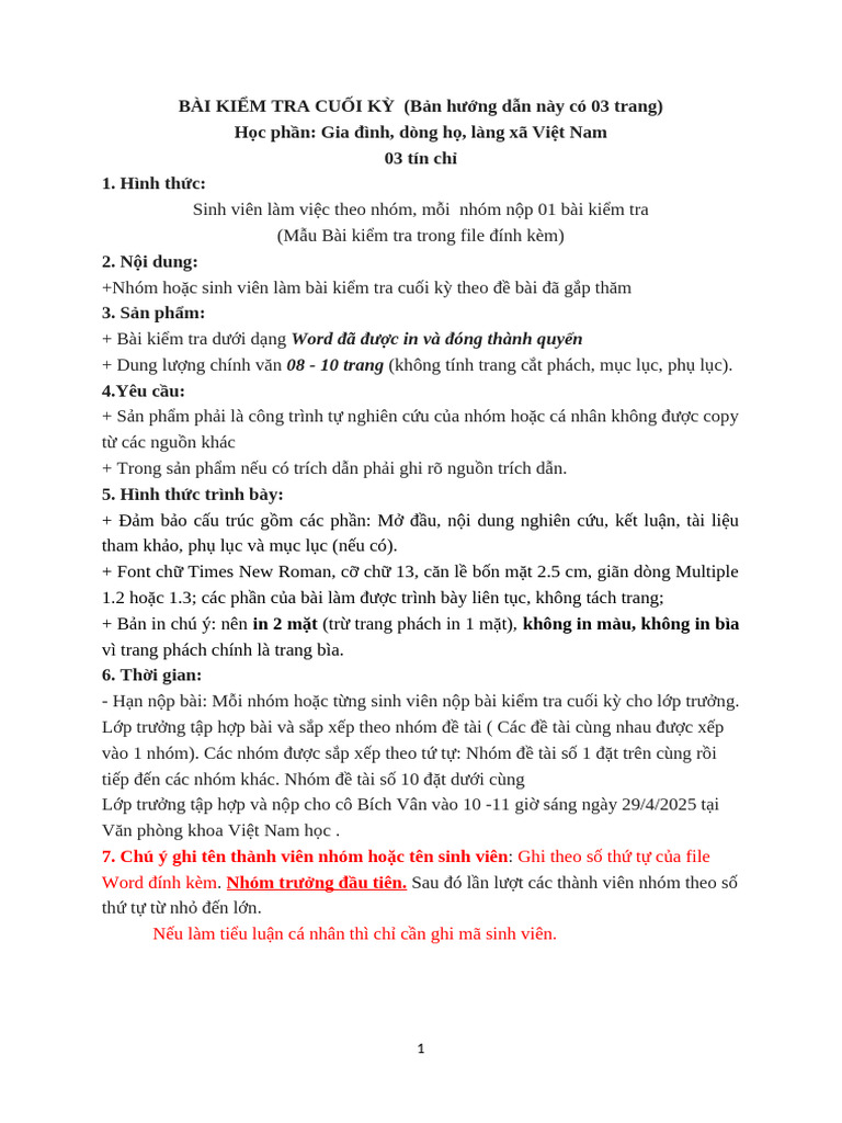 Mau Tieu Luan Cuoi Ky - Gia Dinh 2025 | PDF