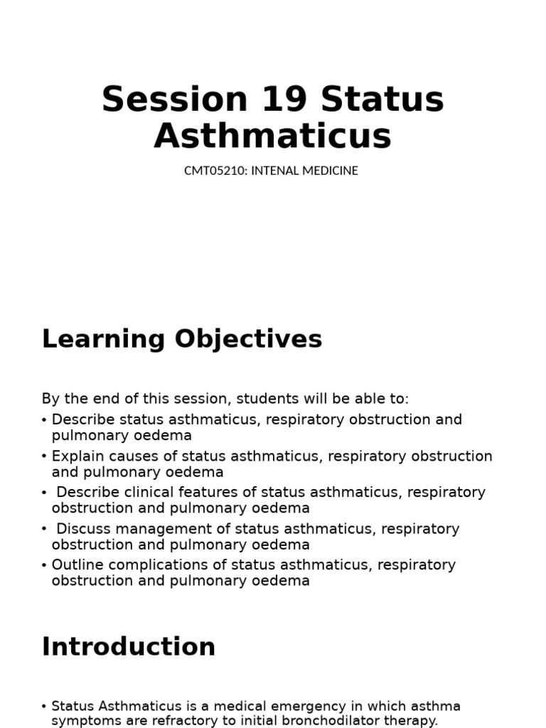 12.status Asthmaticus | PDF | Asthma | Respiratory Diseases