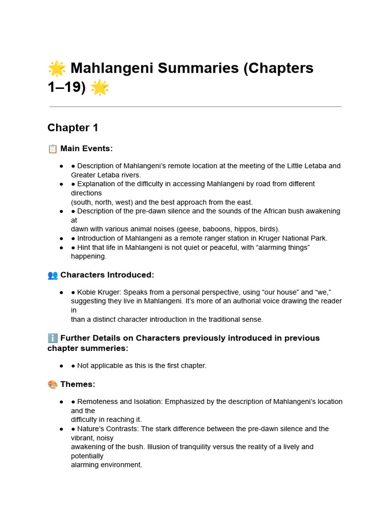Mahlangeni | PDF | Fear | Lion
