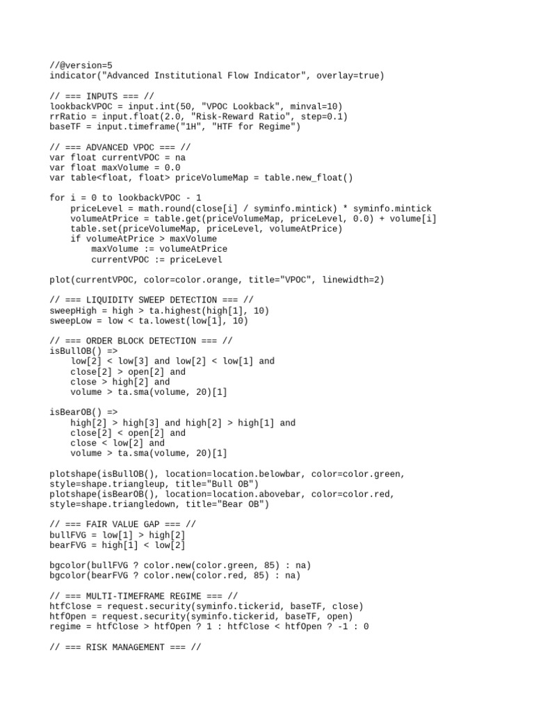 Advanced Institutional Flow Indicator | PDF