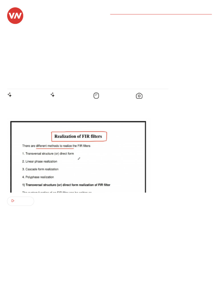Realization of Fir Filter - FIR Filter Realization - Direct Form and Cascade Form of Fir Filter ...
