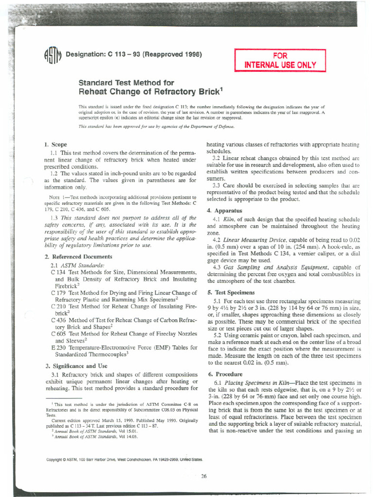 Astm - C - 113 - 93 | PDF