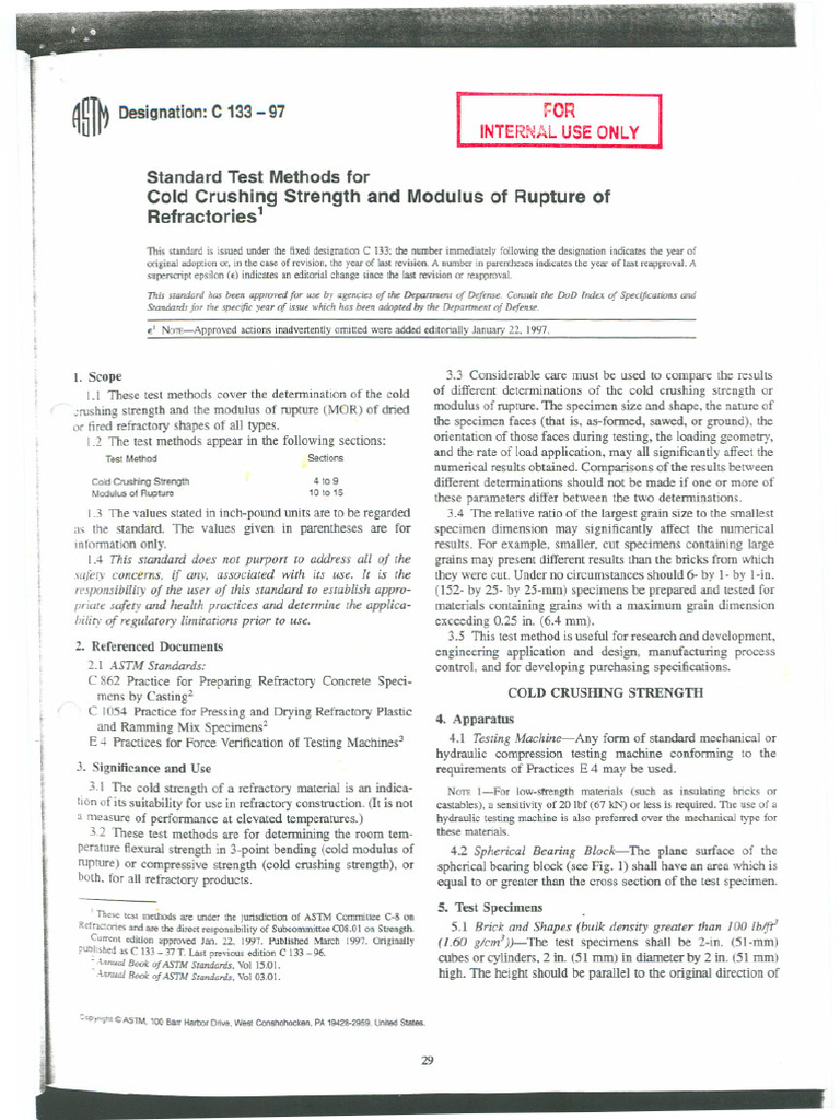 ASTM - C - 133 - 97 | PDF
