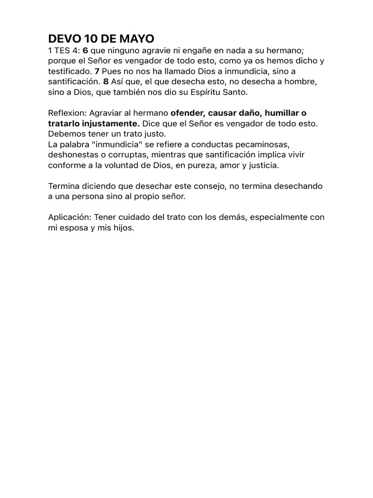 Devo 10 de Mayo | PDF