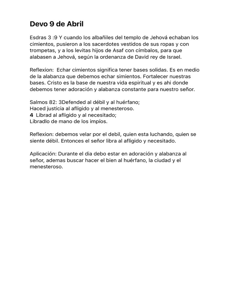 Devo 9 de Abril | PDF