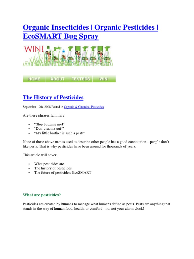 Organic Insecticides | Pesticide | Environmental Science