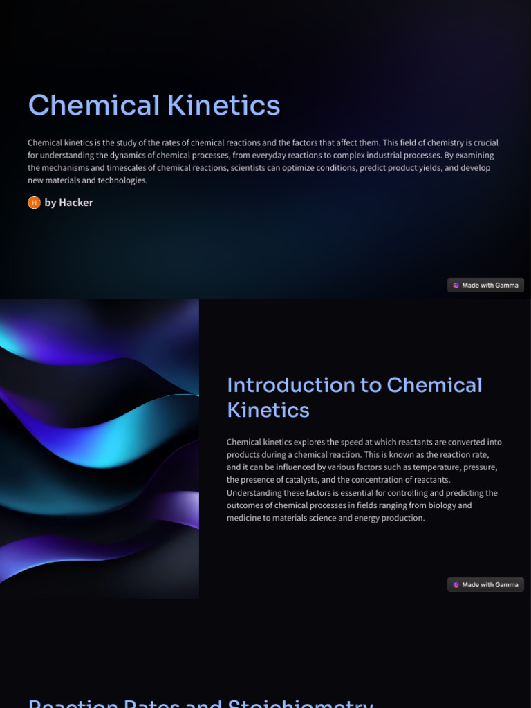 Chemical Kinetics Project | PDF | Reaction Rate | Chemical Kinetics