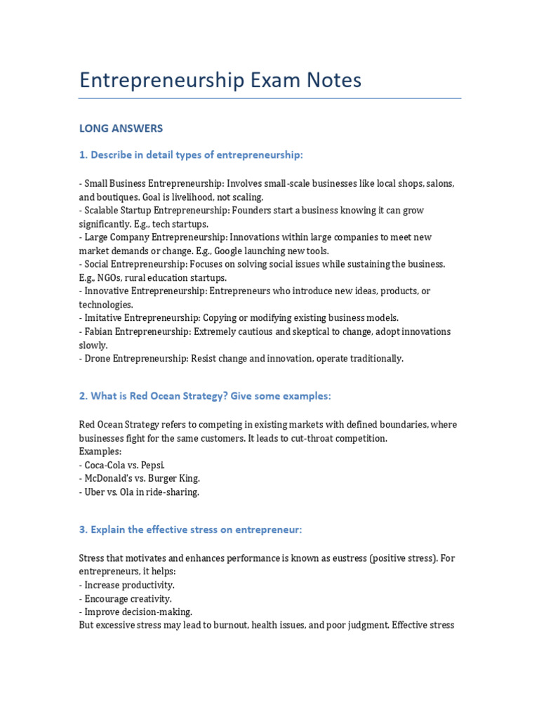 Types of Entrepreneurship Explained | PDF | Entrepreneurship | Startup ...