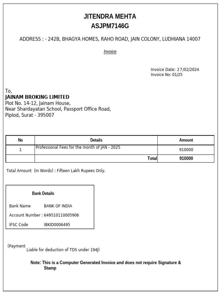 Invoice Sample | PDF