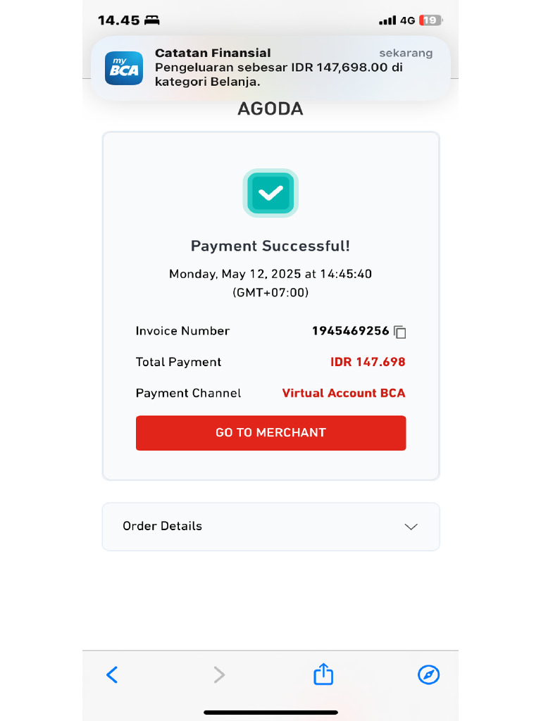 Pembayaran Virtual Agoda | PDF