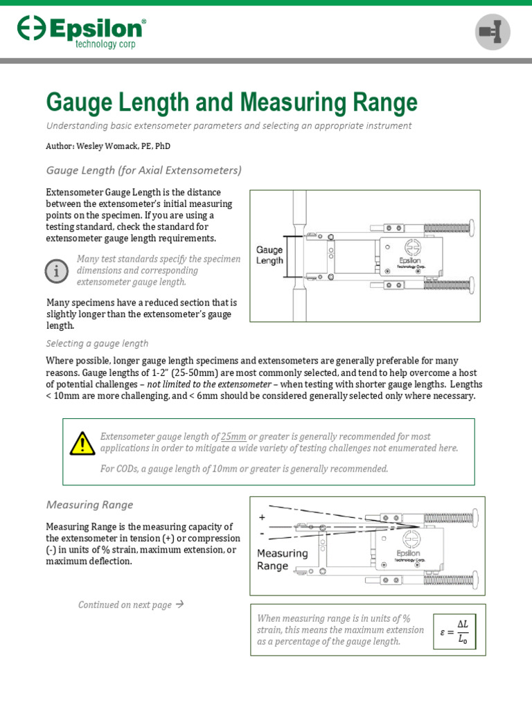 Extensometer Gauge Length Insights | PDF | Length