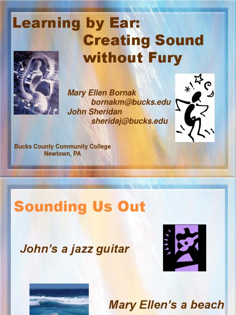 Learning by Ear RDTBL Handout2 | PDF | Microphone | Sound Recording