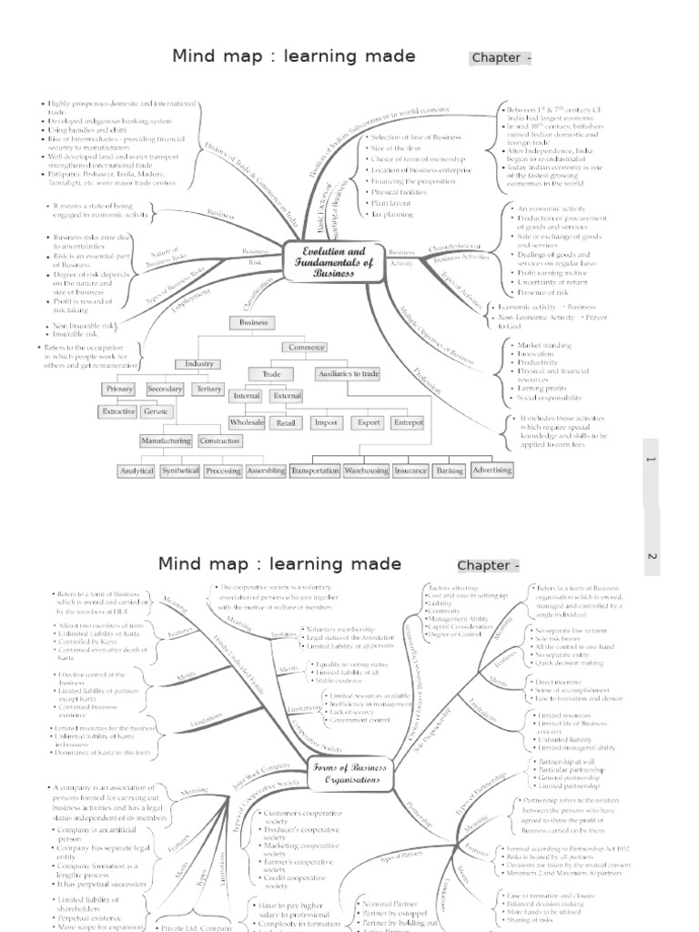 Mind Maps Class 11 BST | PDF | Stocks | Banks